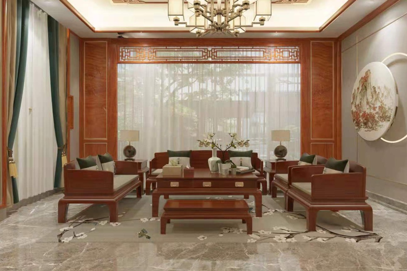 别墅装修中式风格,红木全屋定制演绎东方之美!