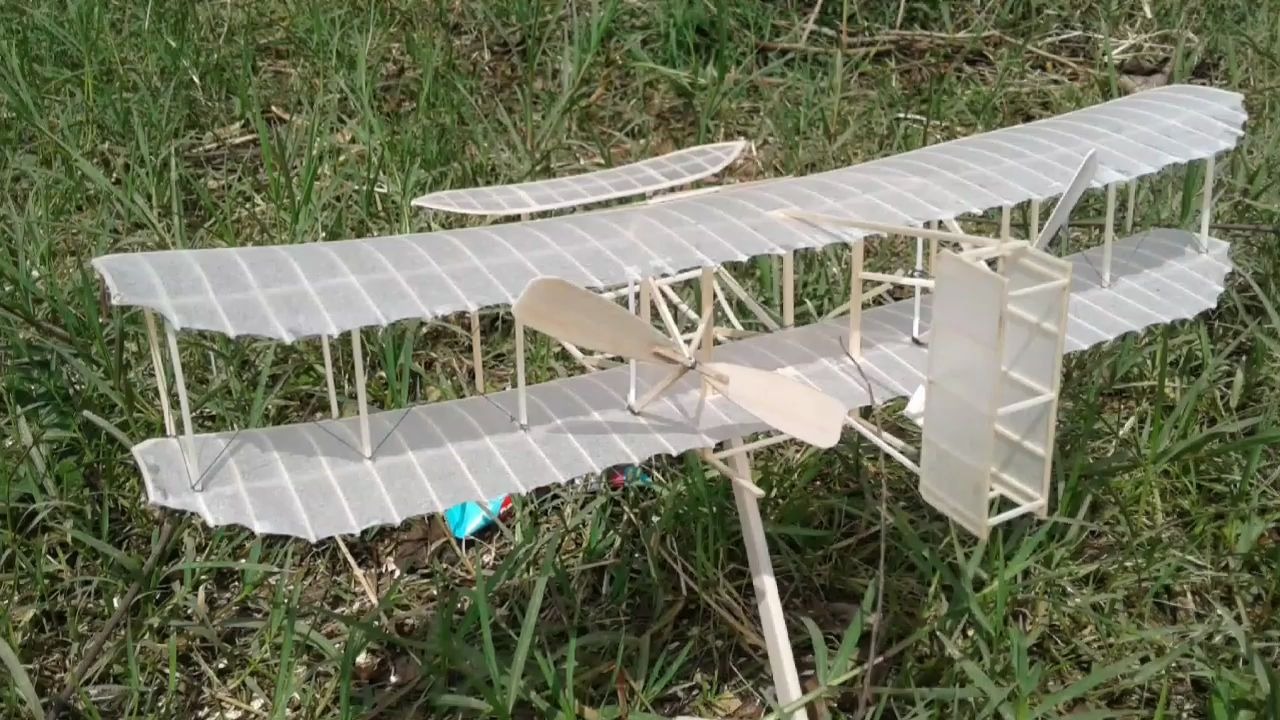 【微型航模】橡皮筋自由飞飞行者一号微型航模制作,YouTube转载,...