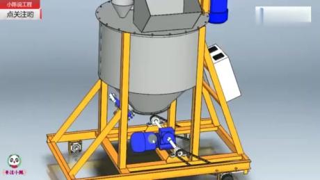 3D动画演示移动式搅拌机内部机械结构,长知识啦!
