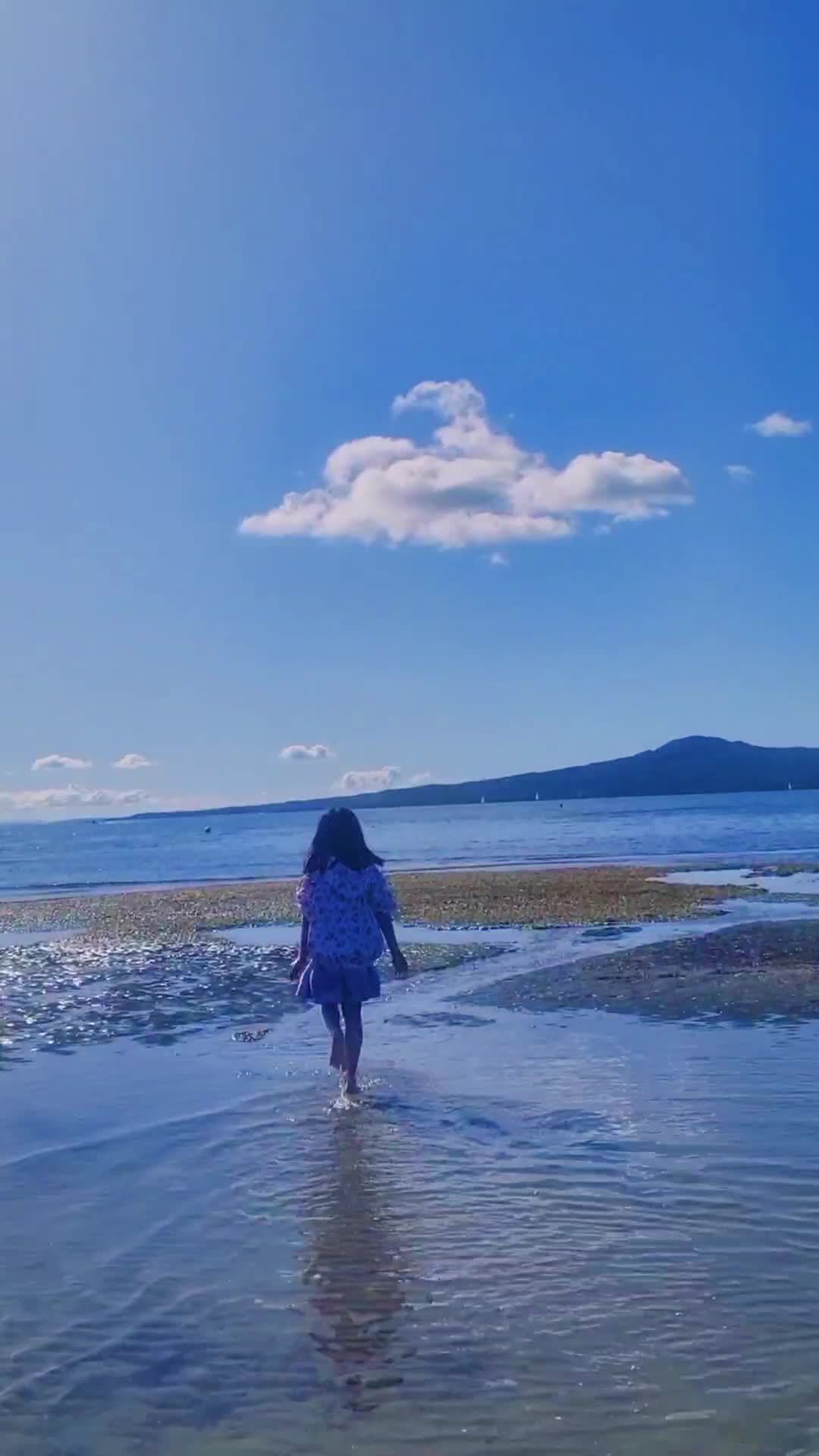赶海的姑娘 #海外生活 #奥克兰 #新西兰 #海浪