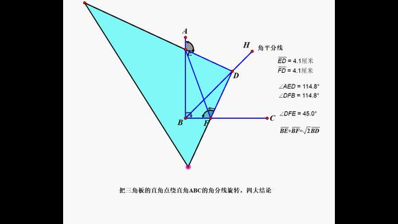 把三角板的直角点绕直角ABC的角分线旋转,四大结论#数形结合