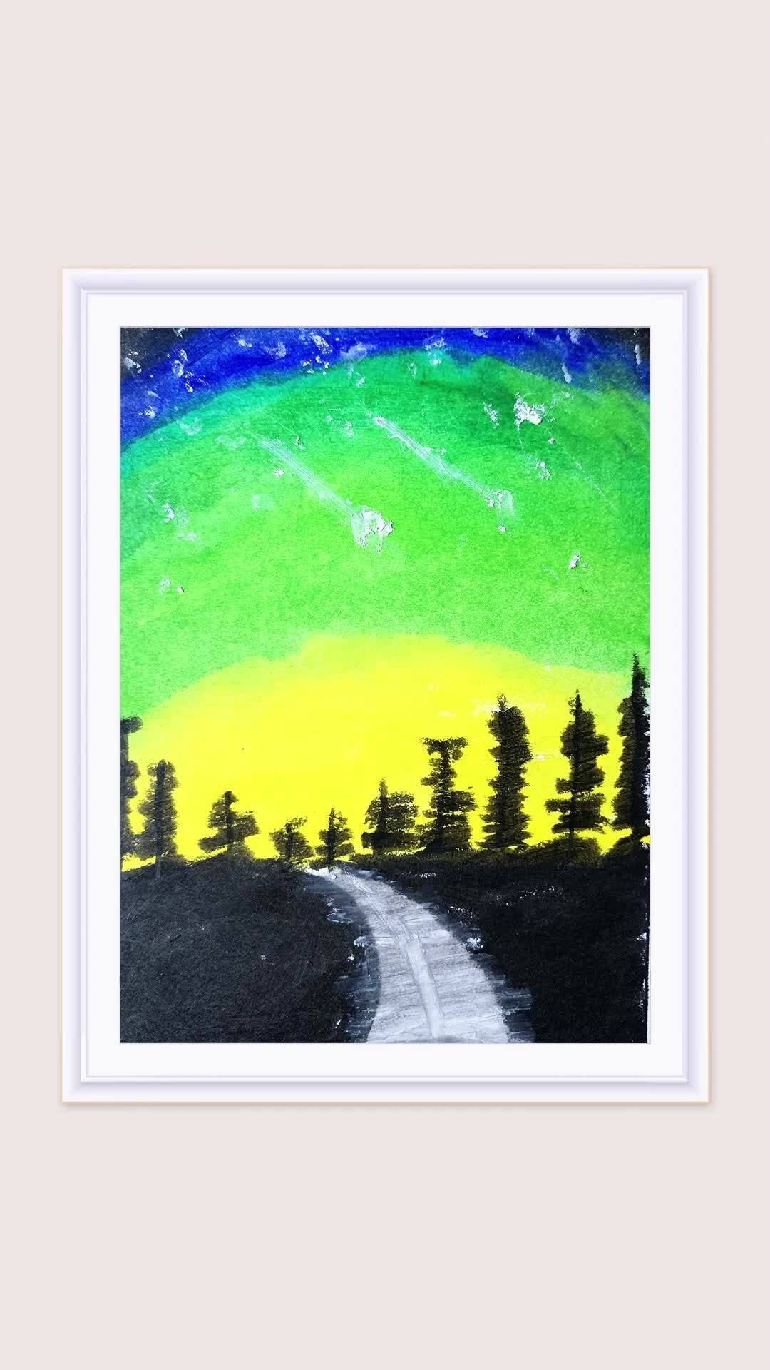 今日份绘画教学星空,一看就会哦宝宝们快跟着学起来