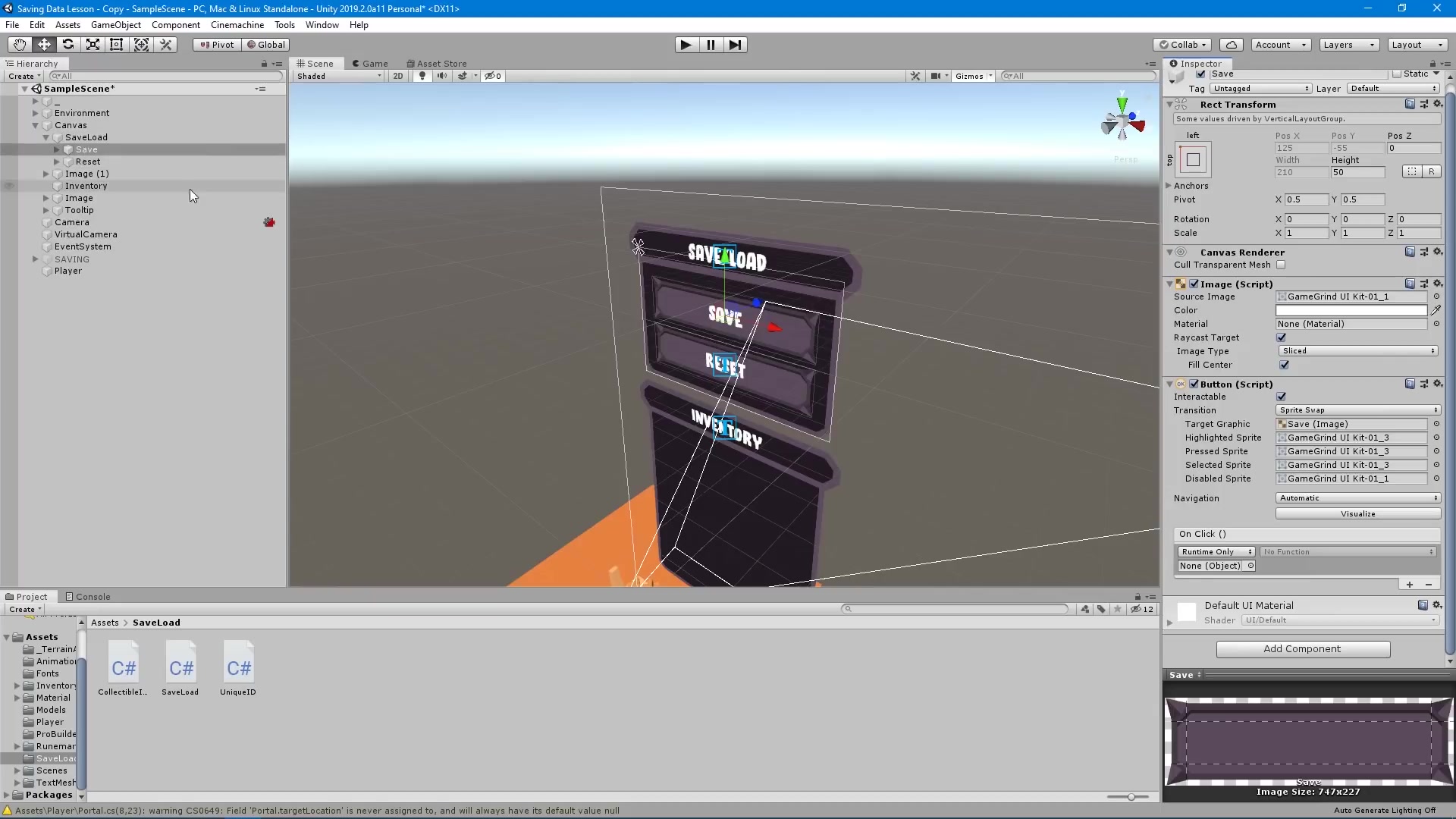 Unity 数据保存(BinaryFormatter) - Part 2