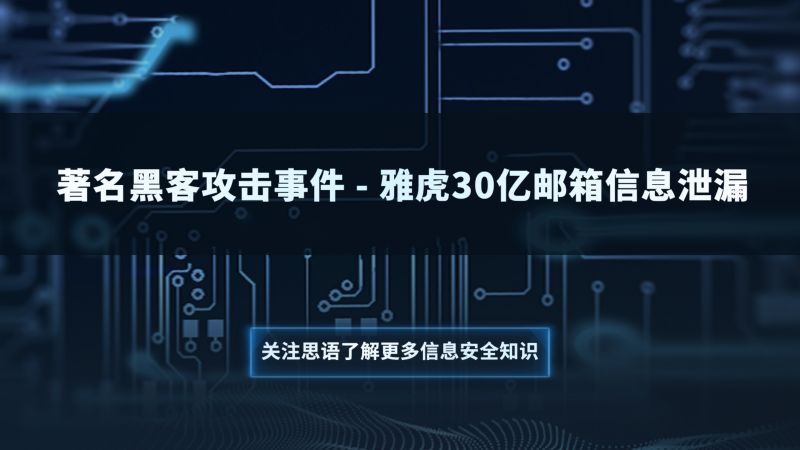 思语app带你了解:著名黑客攻击事件-雅虎30亿邮箱隐私泄漏事件