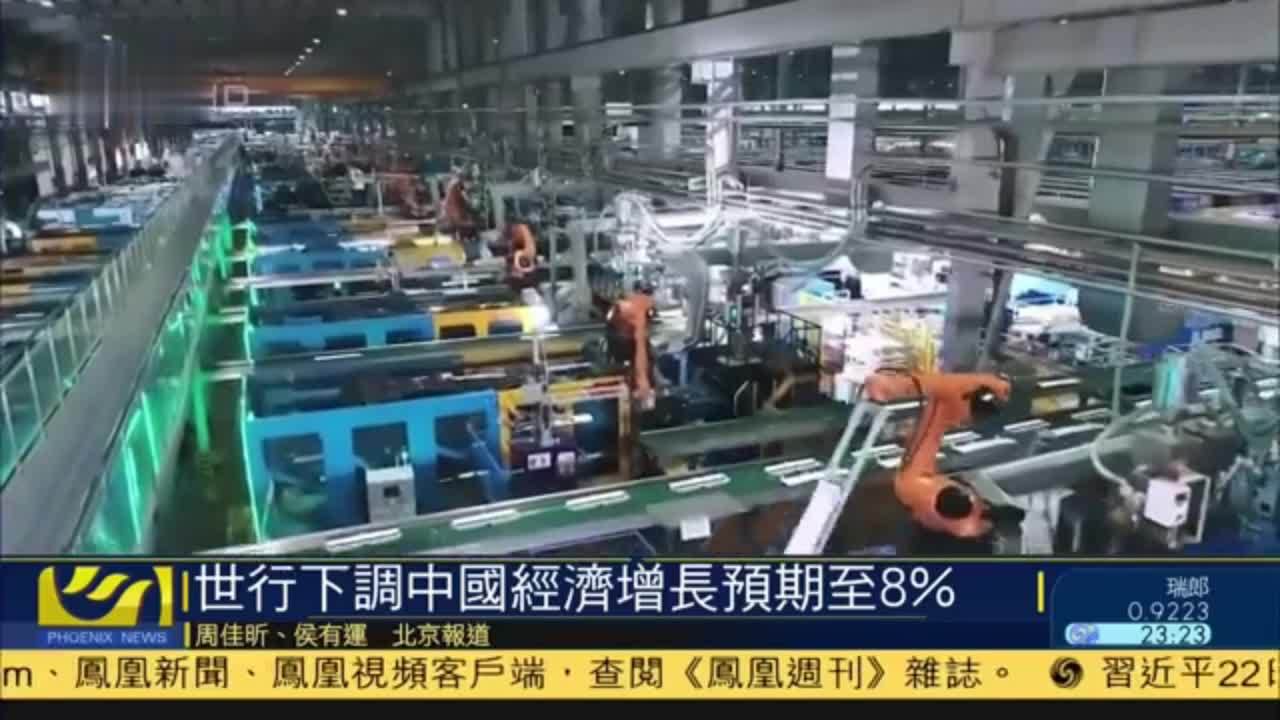 世界银行下调中国经济增长预期至8%