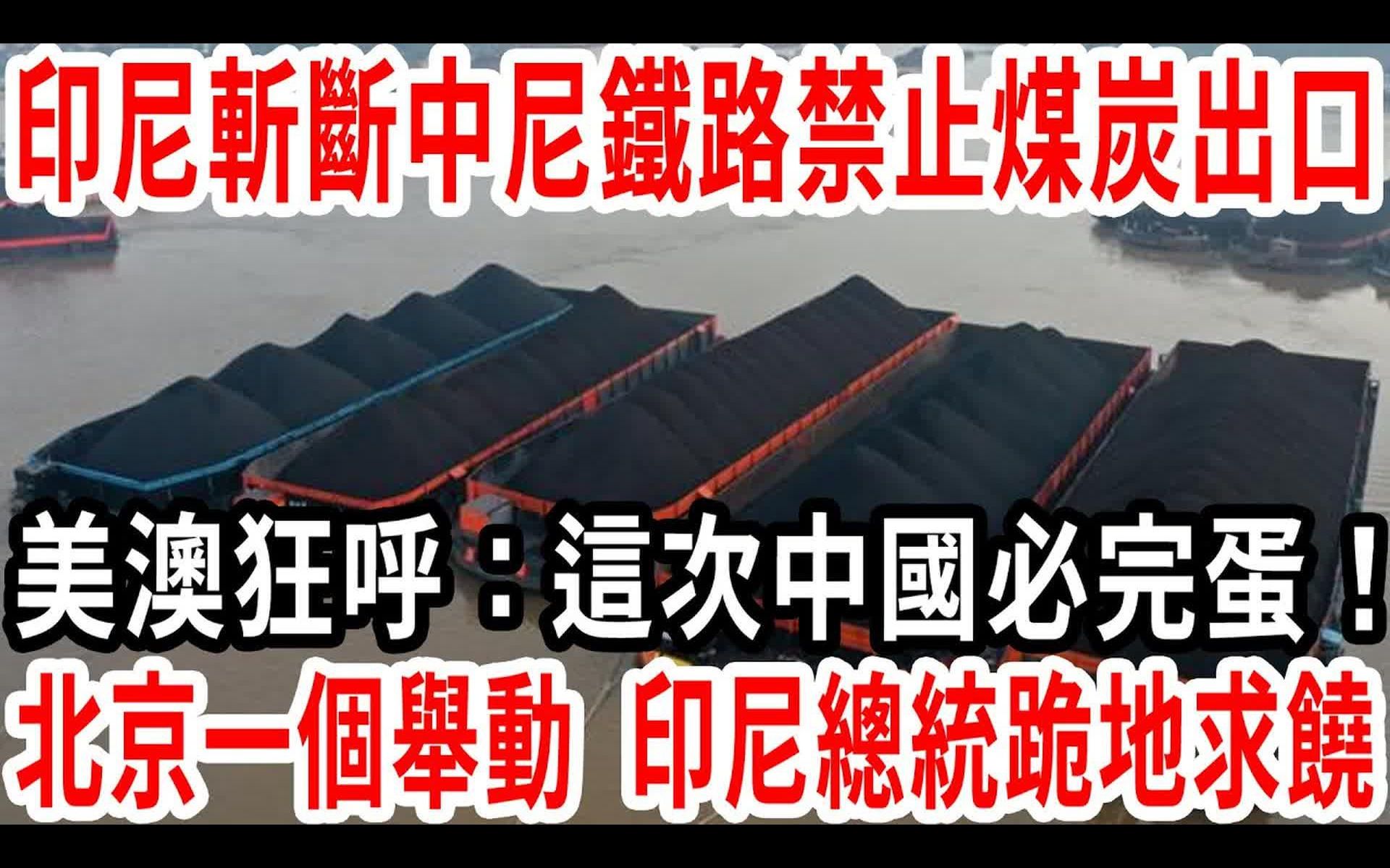 胆子太大了,印尼斩断中尼铁路,禁止煤炭出口中国,美澳狂呼:这次中国必...