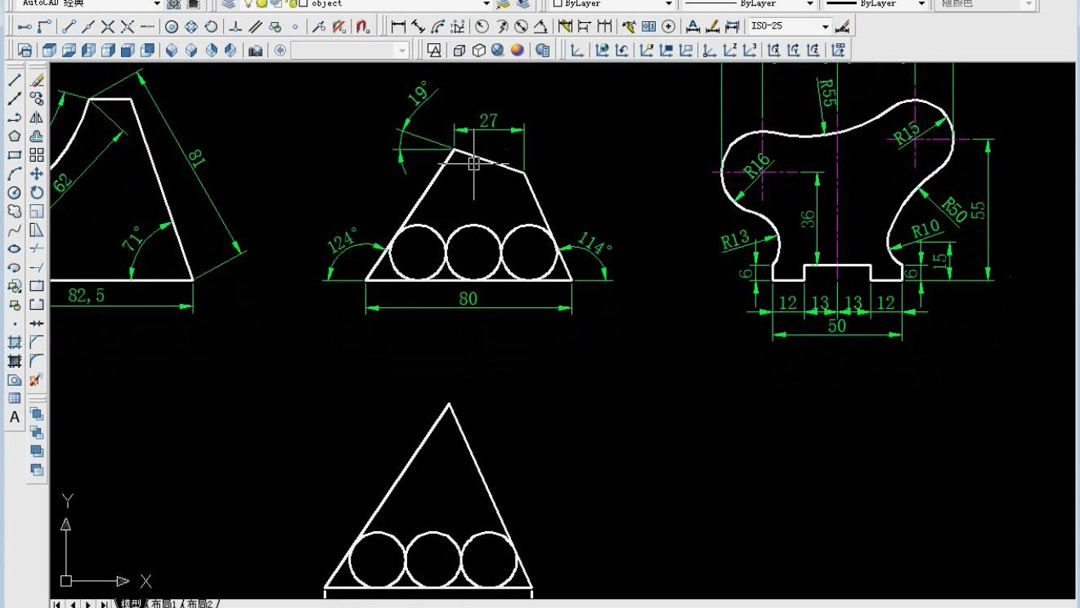 CAD圆定位与缩放制图