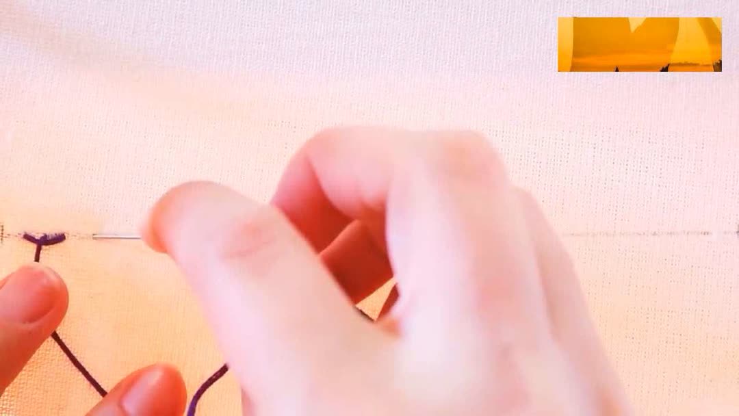 手工刺绣直针绣,针法简单,看一遍就会