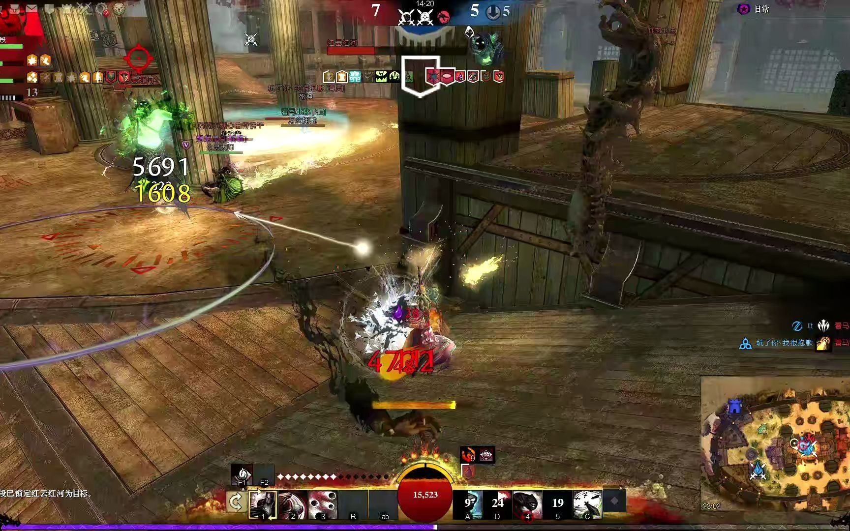 激战2-随便能上白金的狙击症状贼,单排PVP/1450+