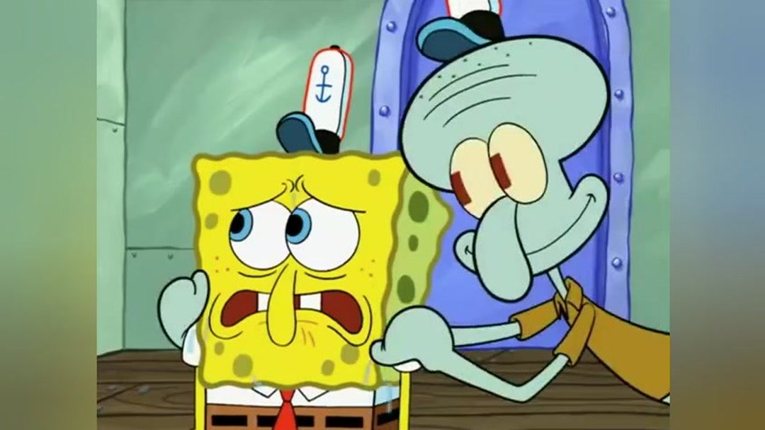 海绵宝宝: 海绵宝宝真是工作狂, 受伤了还如此害怕回家休息, 搞笑