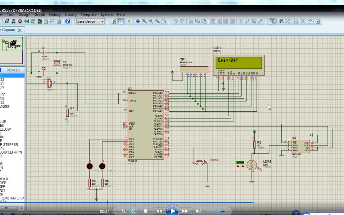 51单片机灯光控制楼道照明系统-声音模拟-proteus仿真