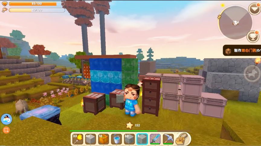 迷你世界生存 电梯建造完毕