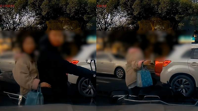 小车不慎碰到电动车,男子楞了一秒倒地不起,交警来后其举动亮了