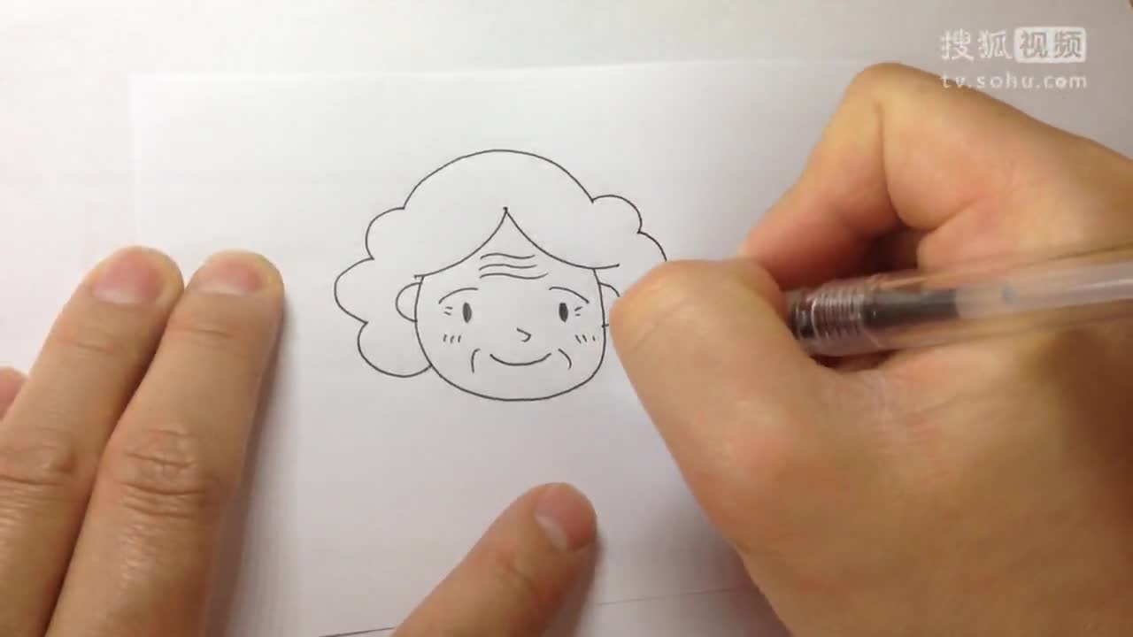 手绘简笔画.老奶奶的画法
