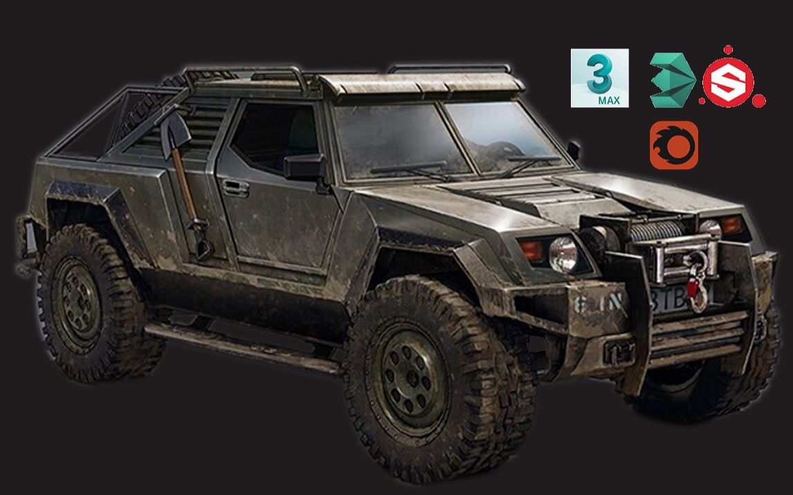【3DMAX】越野车建模,现在买车都不用按揭,直接电脑上面自己做一台...