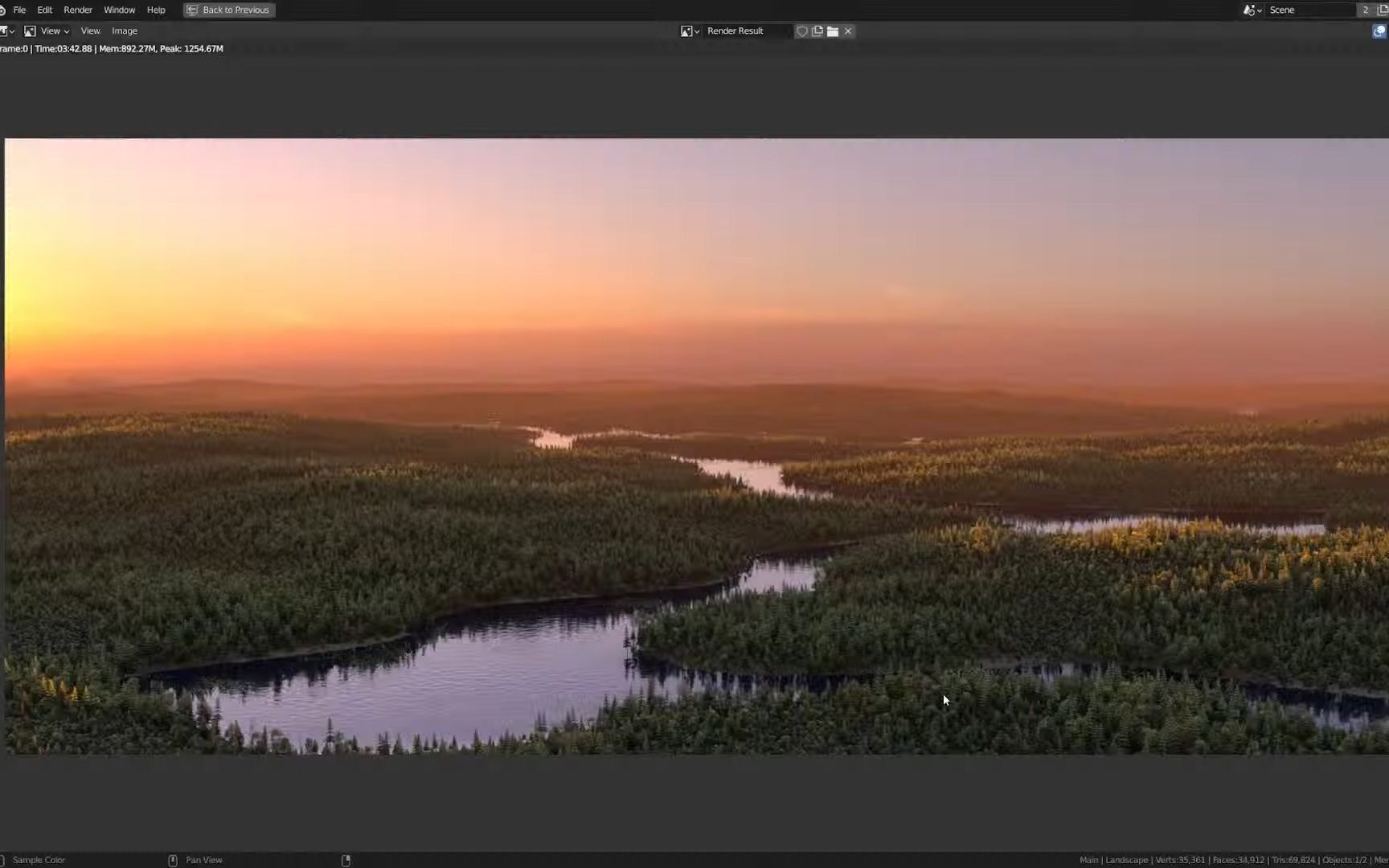 Blender使用植物插件Alpha Trees创建森林,河流教程