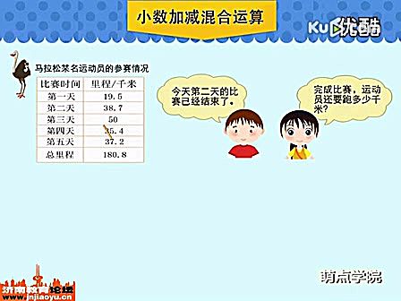 四年级下册数学微课小数加减混合运算.mp4