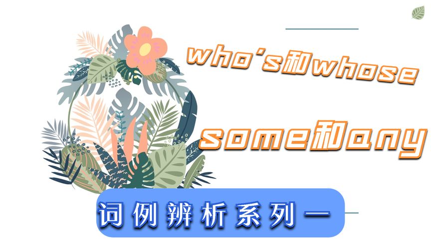 区分“谁的”和“谁是”,理解不定代词,灵活使用some和any。