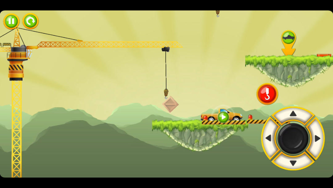 挖掘机游戏 皮卡车吊车配合搬运箱子