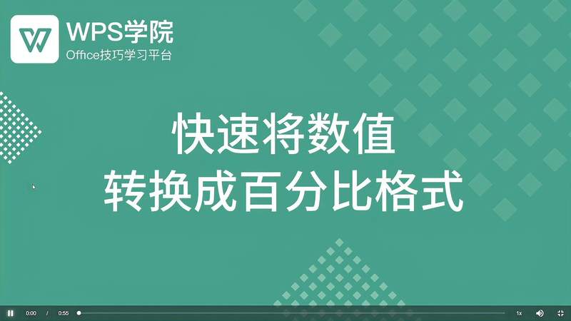 快速将数值转换成百分比格式