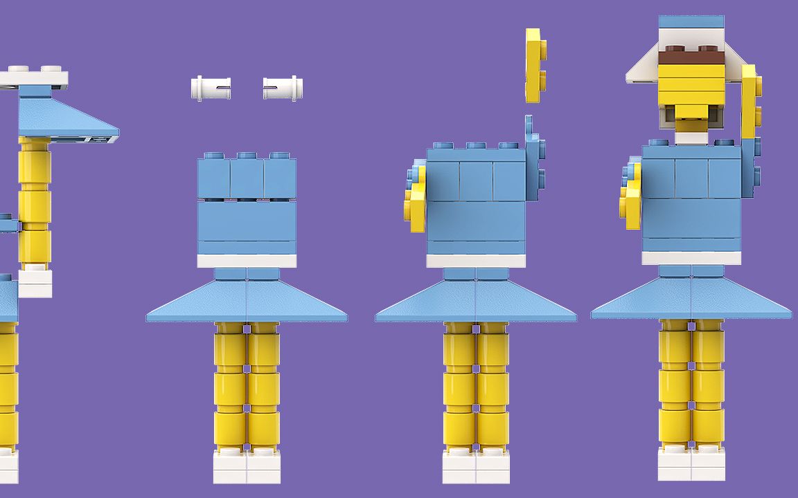 乐高3D立体慢动作搭建人物模型 第六集