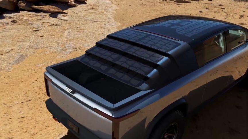 网红皮卡来了,靠太阳能充电,续航724公里,外形科幻
