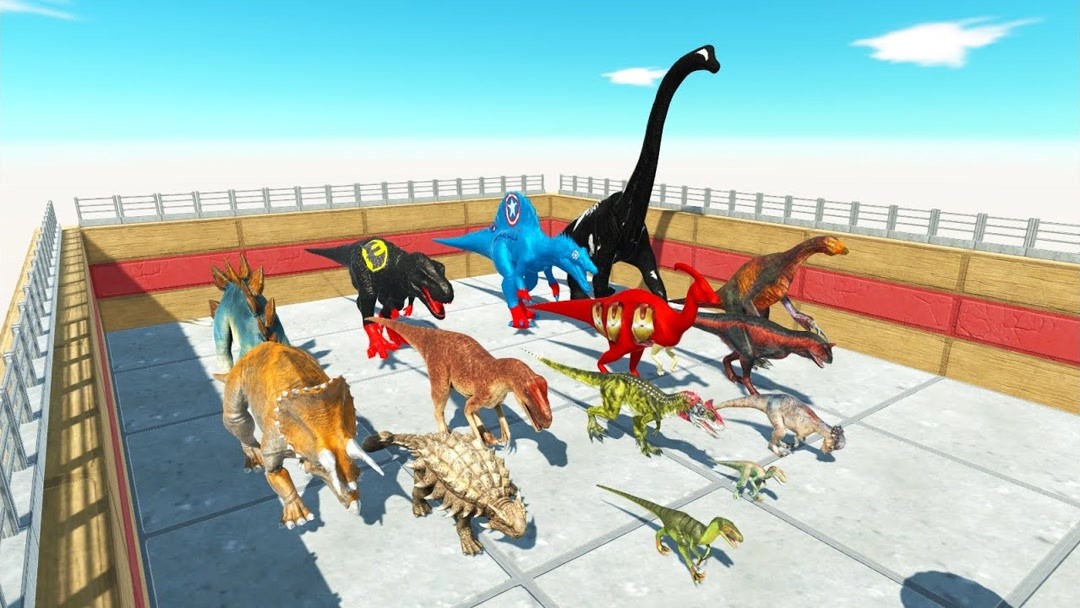 动物战争模拟器:所有恐龙和超级英雄比赛,会发生什么有趣的事?