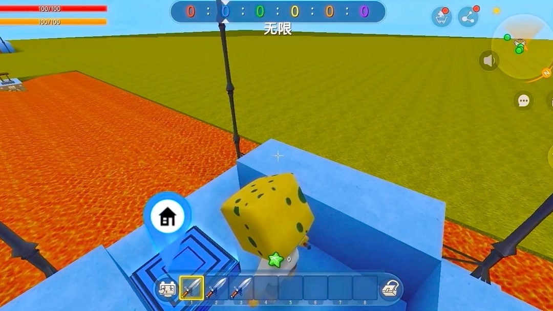 迷你世界海绵宝宝132:海绵宝宝用坐骑开挂逃出出岩浆口