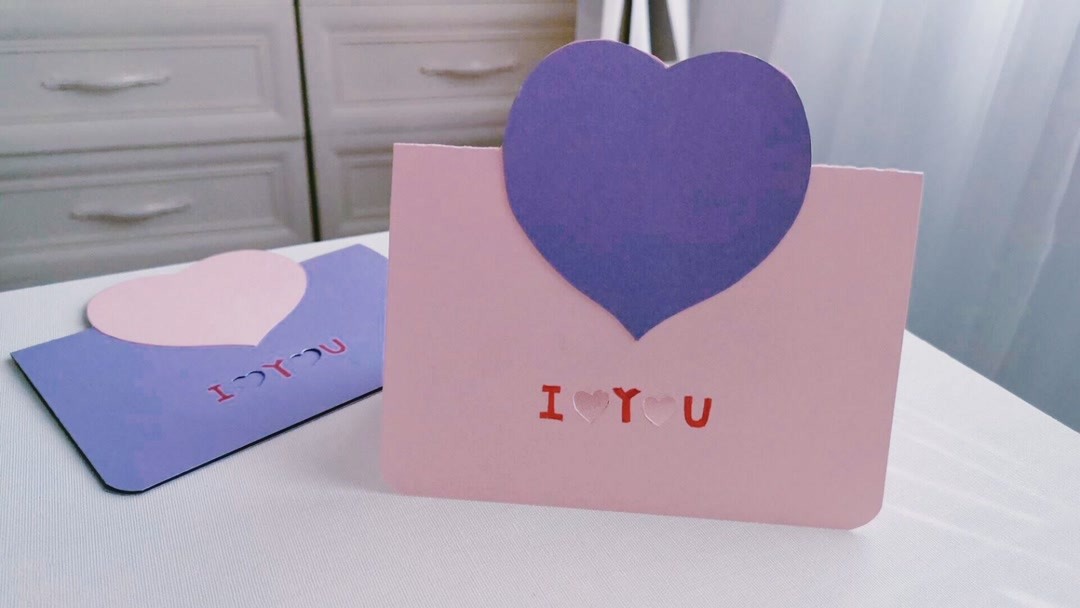 1分多钟教你制作简约小清新的爱心贺卡,简单易学,适合各种节日
