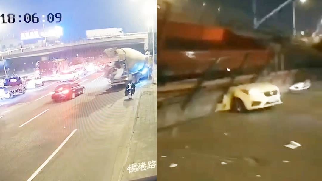 无锡高架发生坍塌,多画面记录坍塌瞬间,现场多车被压
