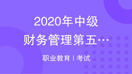 2020年中级财务管理第五章2