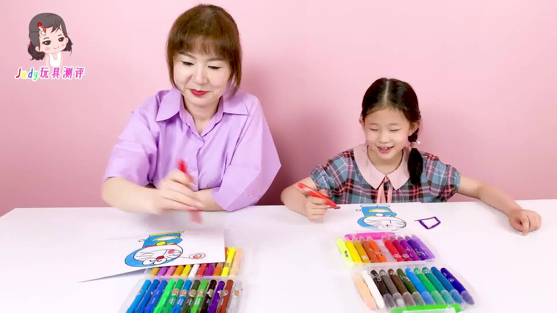 宝宝为机器猫哆啦A梦涂色幼儿画画颜色启蒙亲子早教