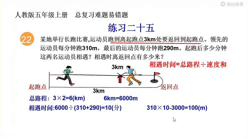 人教版小学数学五年级上册总复习练习二十五第22题