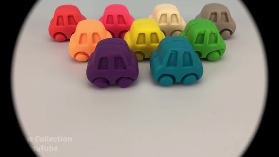 解压益智手工,教你用8个颜色的小汽车橡皮泥做出几个卡通人物