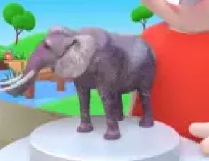 亲子早教益智动画, 3D小宝贝玩泥塑制作牛犀牛河马大象马动物模型