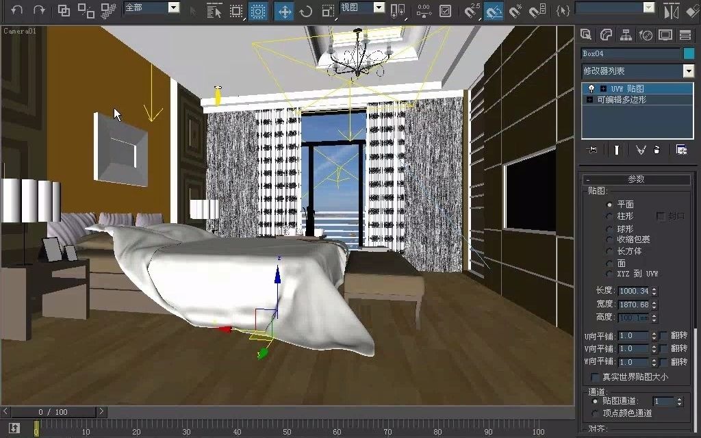 VR中文版教程卧室实例 005卧室床背景材质
