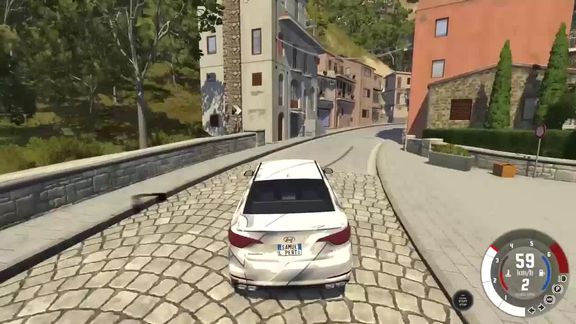 开车在山区城市狂奔 把小车撞的一塌糊涂 拟真车祸模拟