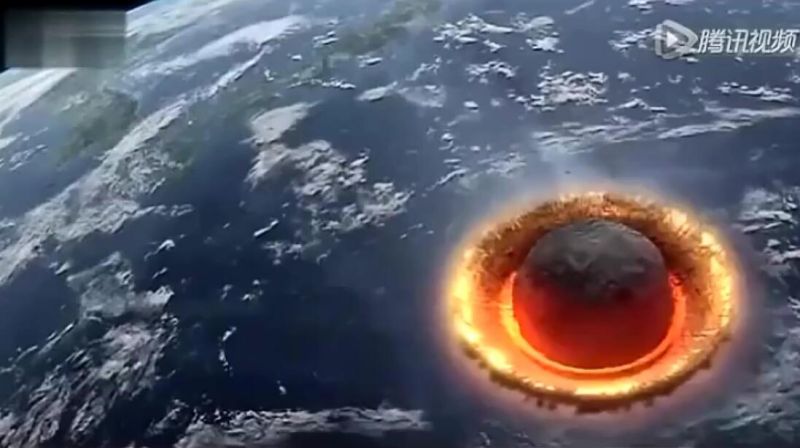 太恐怖了!看看一颗直径500公里的陨石撞击地球的场面!