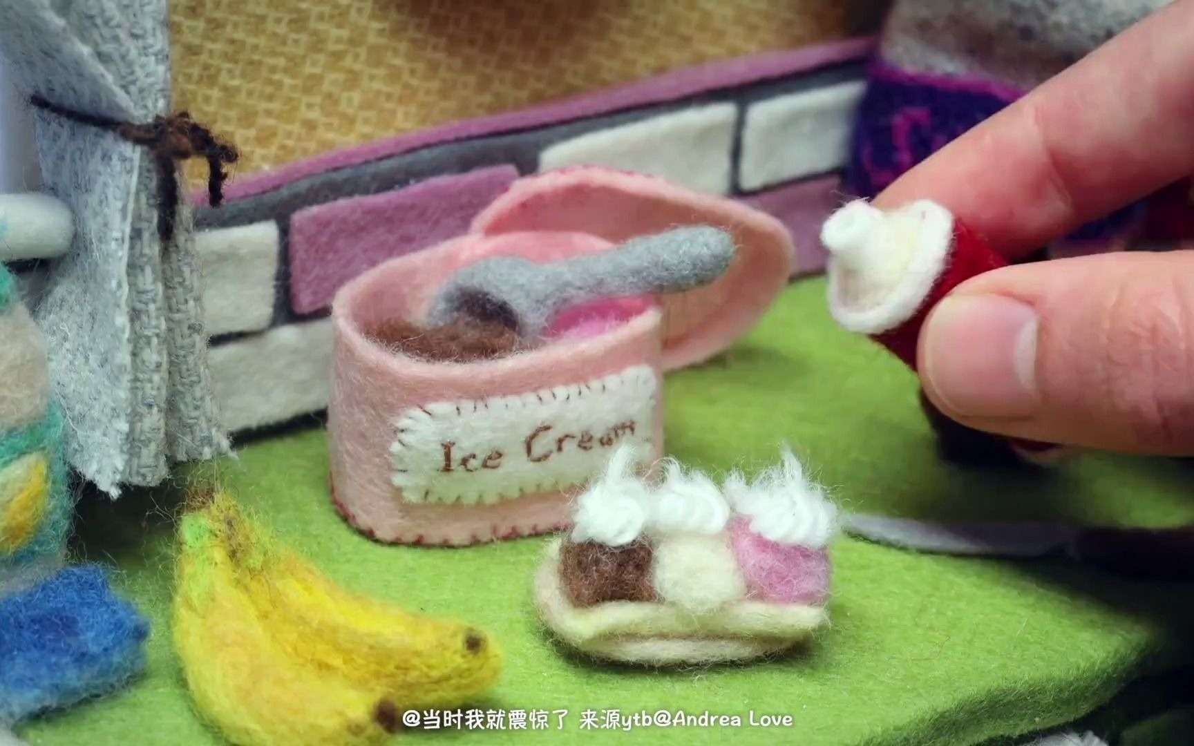 用羊毛毡做甜品的定格动画合集