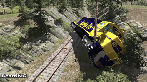 车祸模拟器:车子坏在的铁路上面,移不走麻烦了!