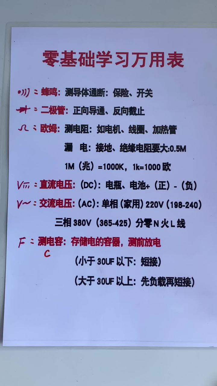 零基础学习万用表的使用#电工