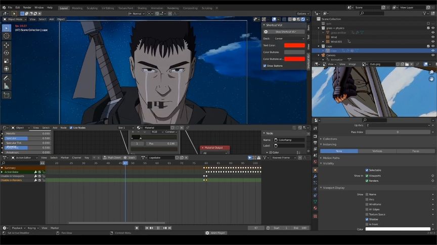 blender GP蜡笔工具教程-抠像