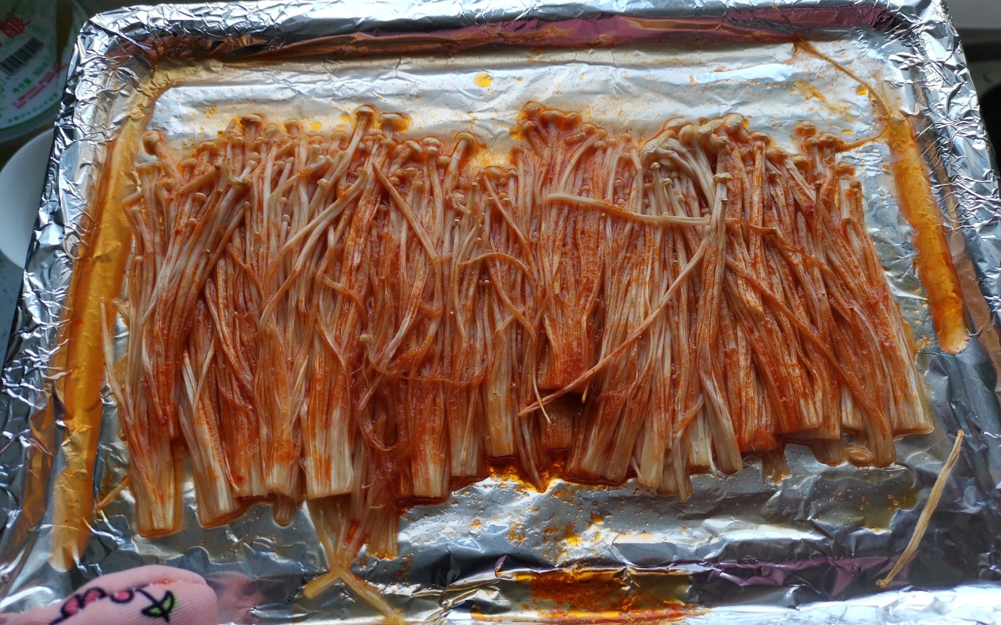 ...的烤箱]奥尔良风味烤金针菇?!味道叭错,不过应该还是辣一点会更好吃?