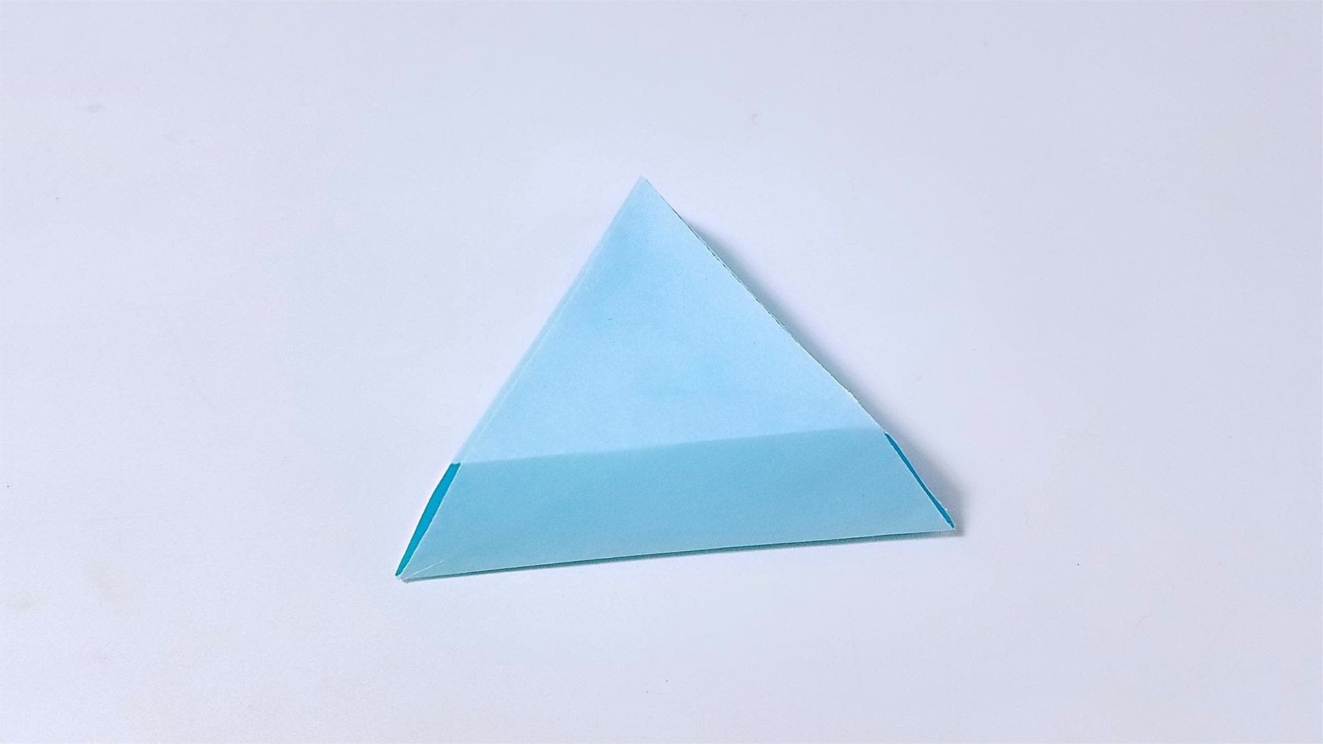 教你手工折纸三角盲盒,简单漂亮,儿童...