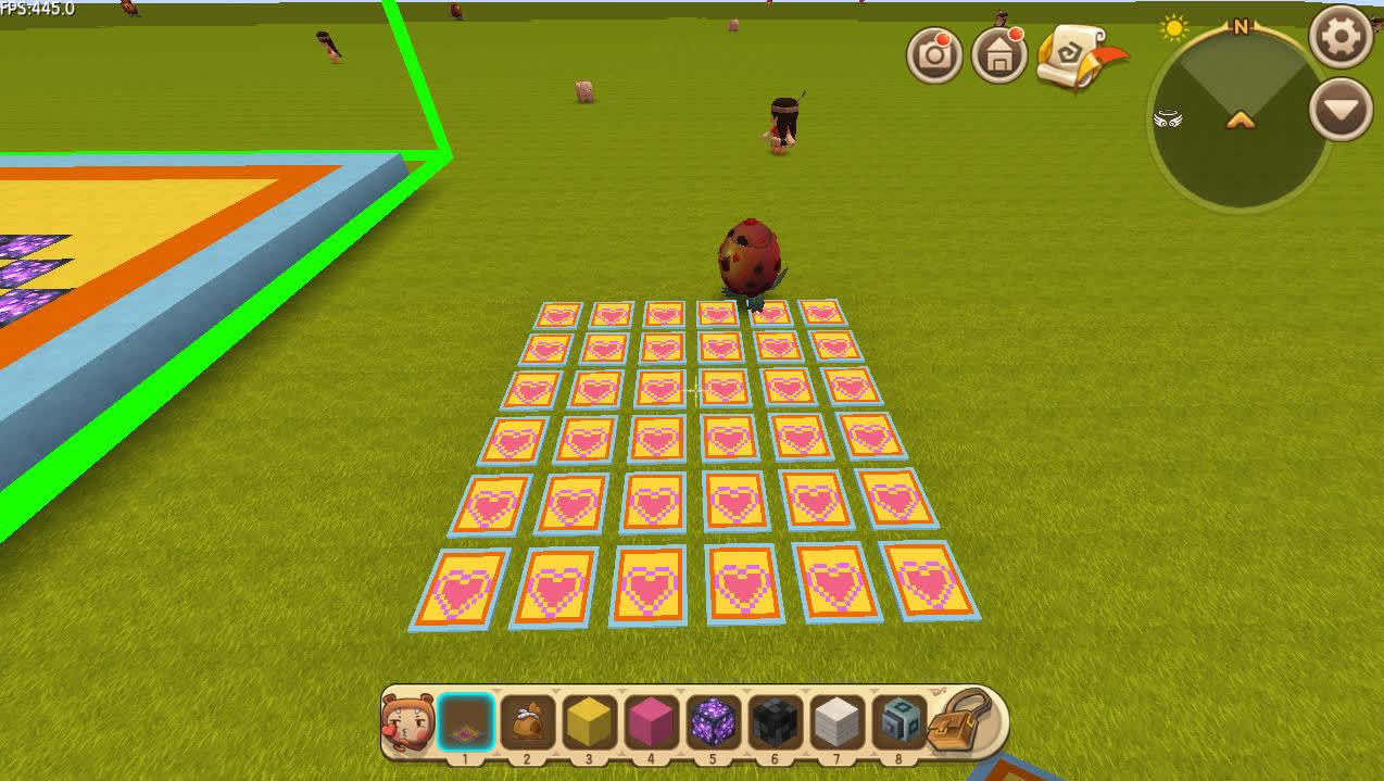 迷你世界:自定义地毯教程,可以给地毯画一个爱心