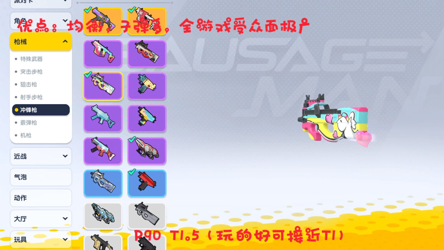 【香肠派对】SS8的枪械T度排行来啦!(冲锋枪与步枪)