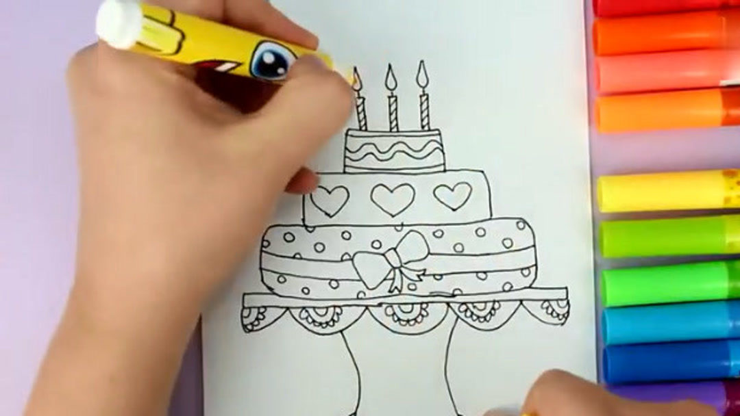 益智乐园、少儿学画画教你如何画蛋糕