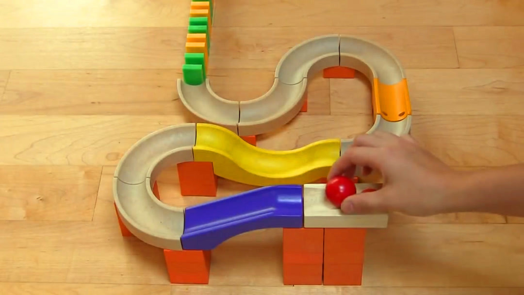DIY-自制复杂的弹珠轨道鱼多米诺骨牌