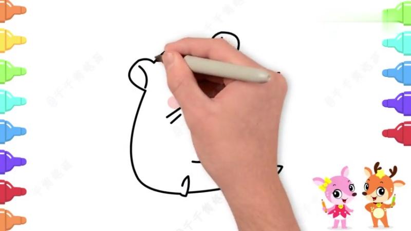 儿童简笔画,卡通绘画教程,1分钟教小朋友画出可爱的小仓鼠