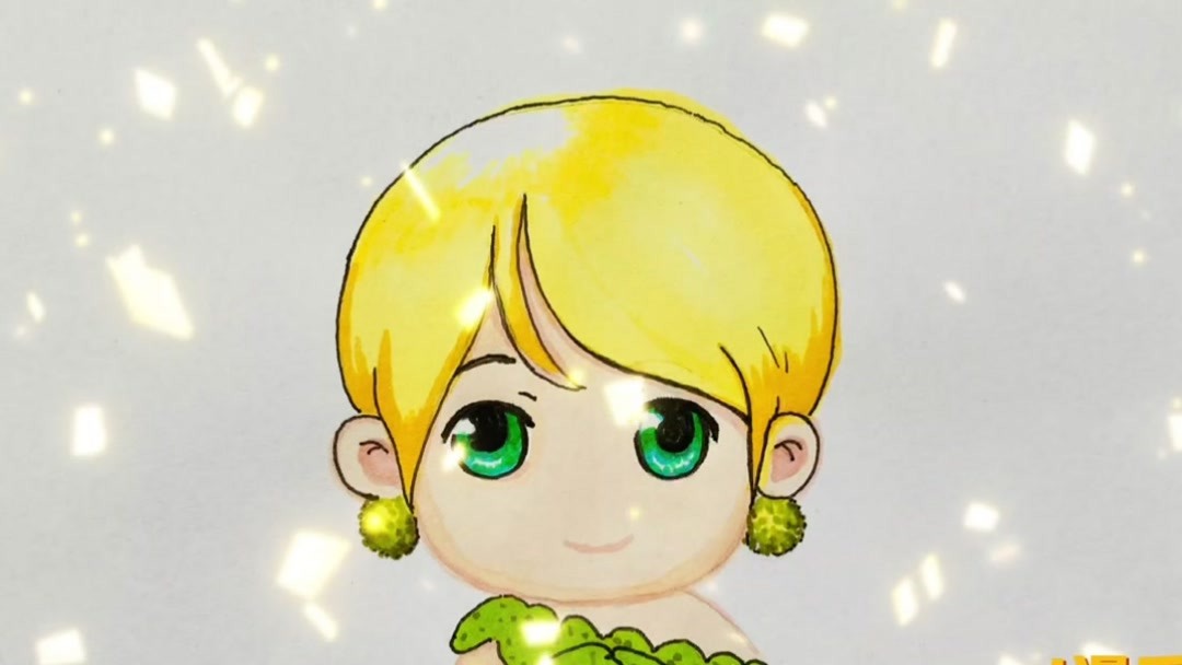 马克笔简单画,萌版小女孩头像